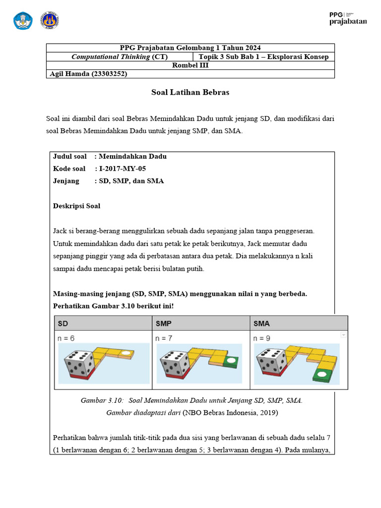 Eksplorasi Konsep Memindahkan Dadu | PDF