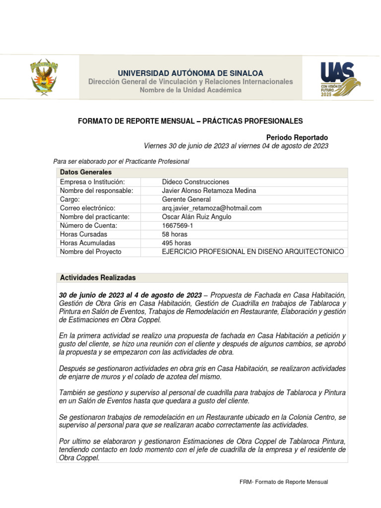 3er. Reporte Mensual 2023 | PDF