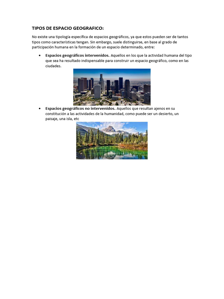 Tipos de Espacio Geografico | PDF
