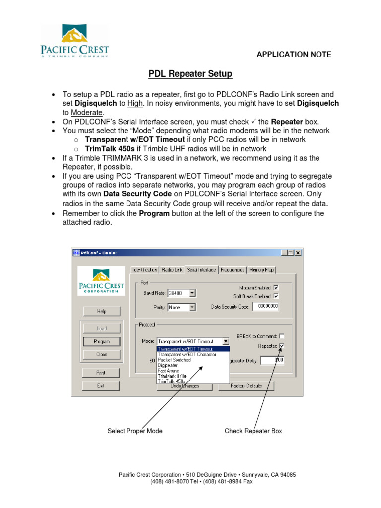 AppNote_PDL_Repeater_Setup | PDF