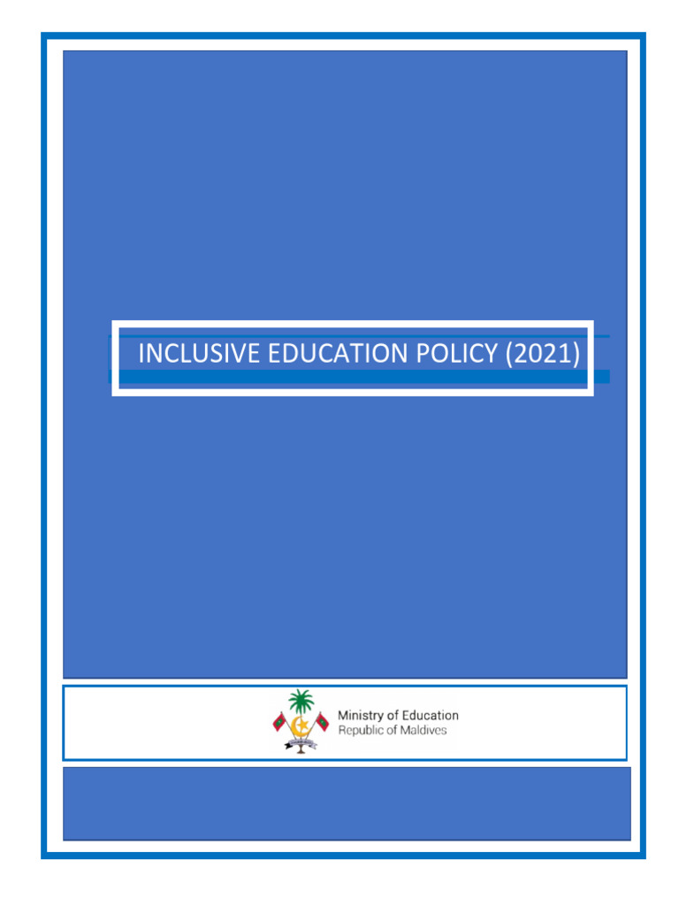 Maldive Inclusive Education Policy 2021 | PDF | Inclusion (Education) | Disability