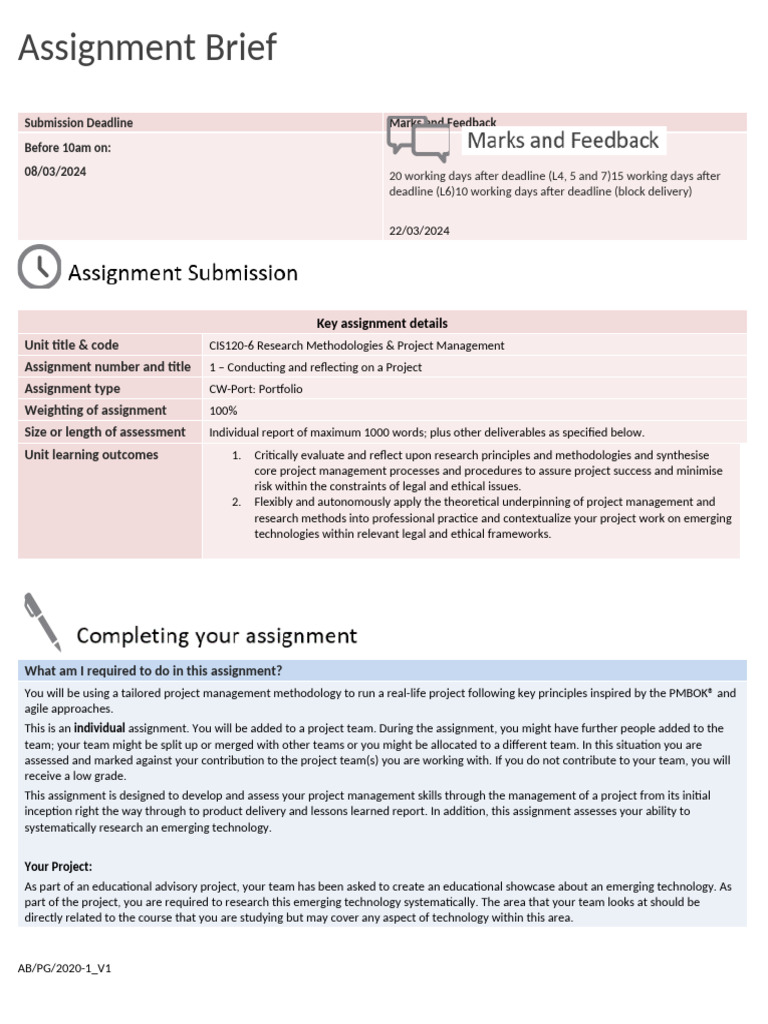 CIS120-6 AssignmentBLK3 AY2324 - Tagged | PDF | Project Management | Methodology