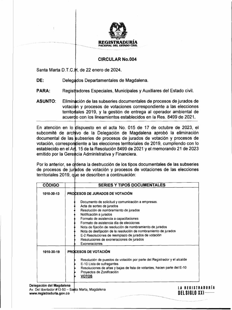 Circular 004 de 2024 | PDF