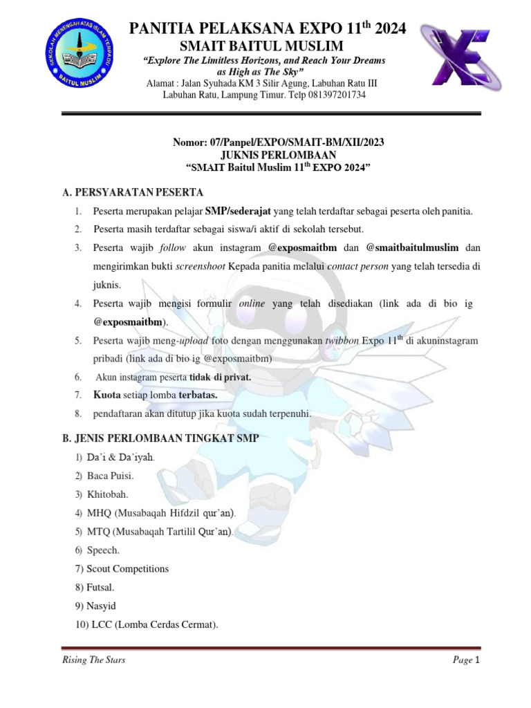 JUKNIS PERLOMBAAN SMP EXPO11th | PDF