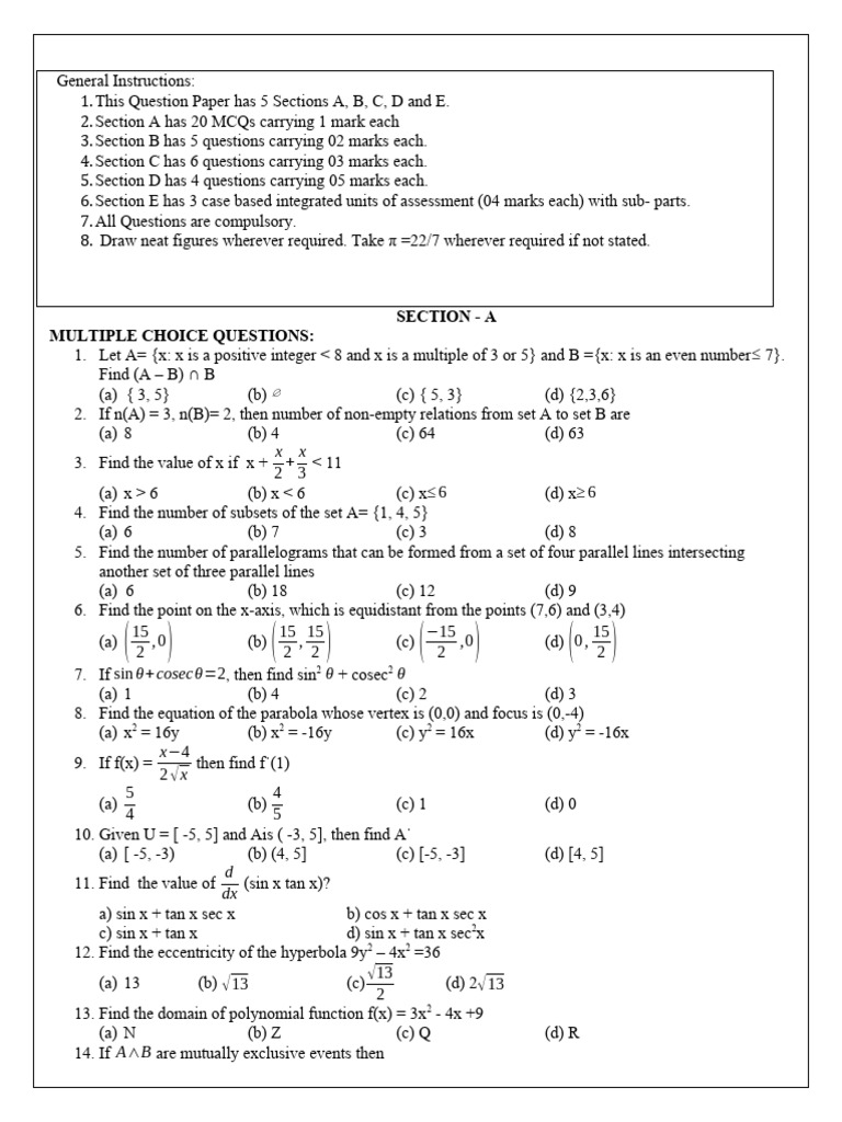 Terminal Exam 2 - Maths-Qp - Xi | PDF | Ellipse | Mathematical Concepts