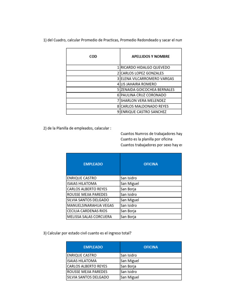 Examen 3 364 Excel | PDF