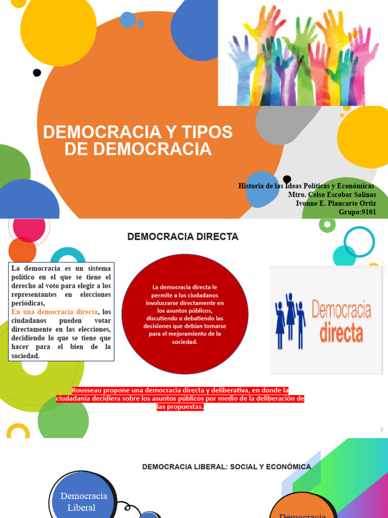 Tipos de Democracia y sus Características | PDF | Ideologías políticas ...