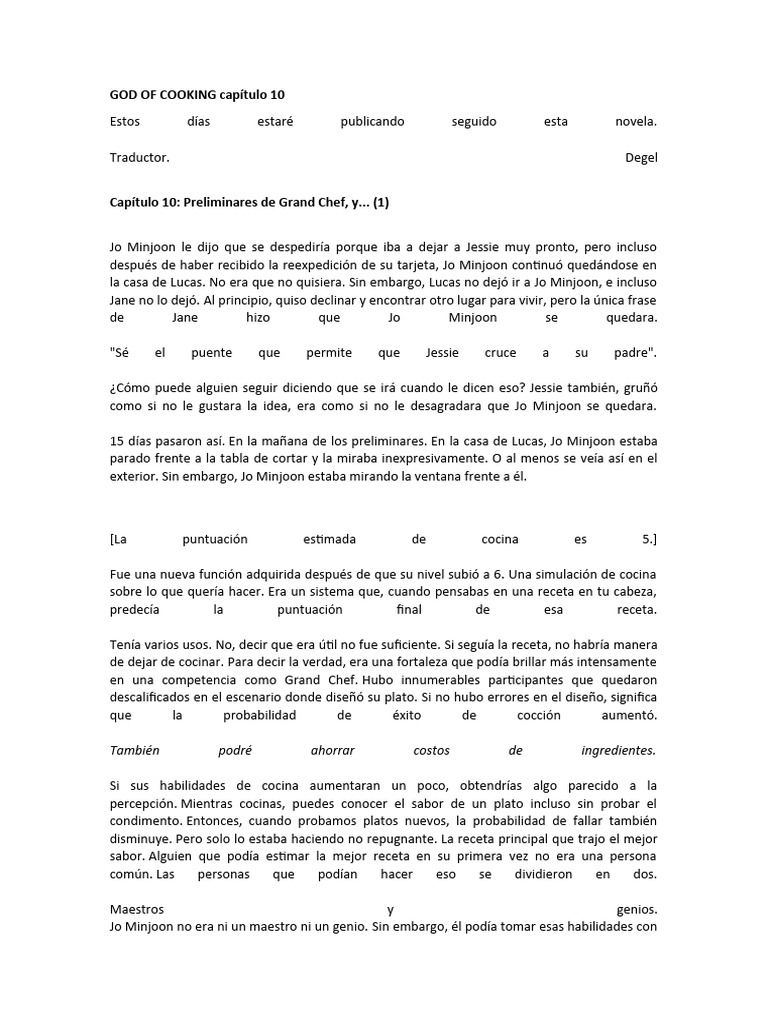 GOD OF COOKING Capítulo 10 | PDF | Arroz | Preparación de comida y bebida