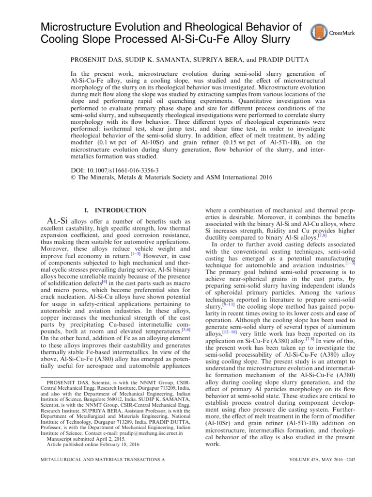 Microstructure Evolution and Rheological Behavior of | PDF | Magma ...