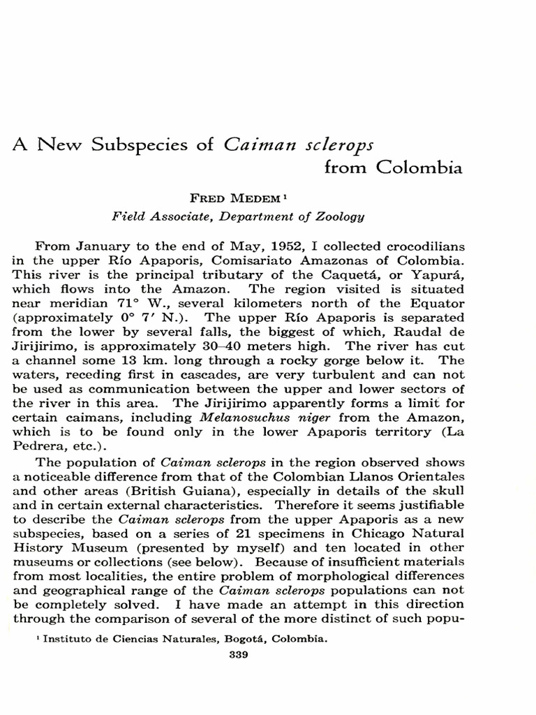 A new subspecies of Caiman sclerops | PDF