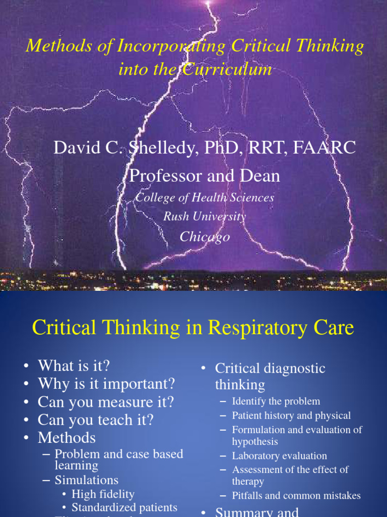 Critical Thinking in Respiratory Care | PDF | Critical Thinking | Thought
