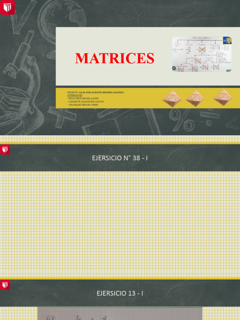 Matrices Matematica (Trabajo Grupal) | PDF