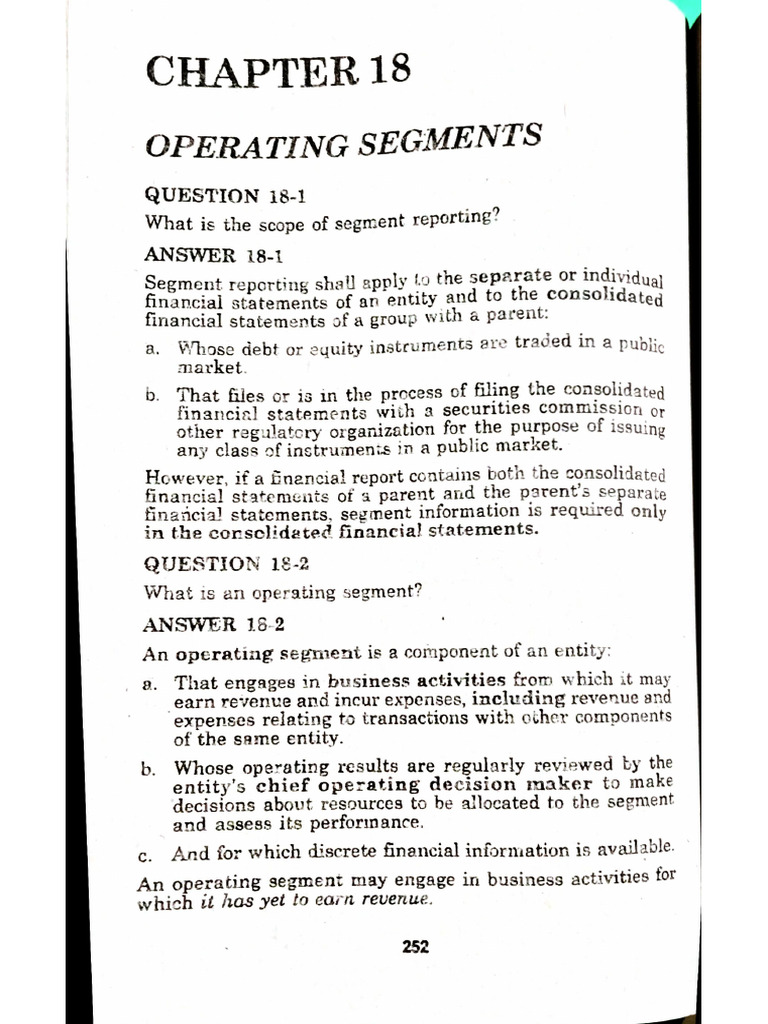 C18 - Operating Segments | PDF