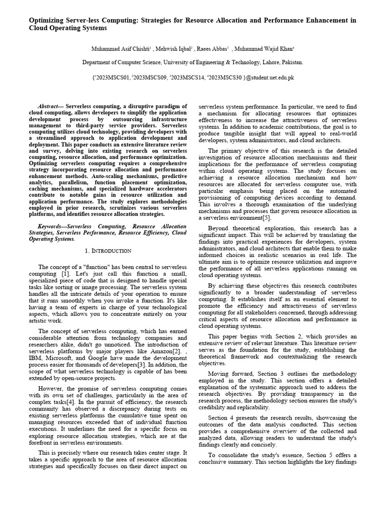 Serverless Computing Pdf Cloud Computing Methodology