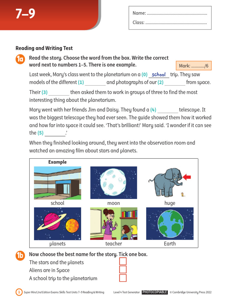 SM2 L4 ExamSkills U789 Reading&Writing AnswerKeys | PDF | Language Arts ...