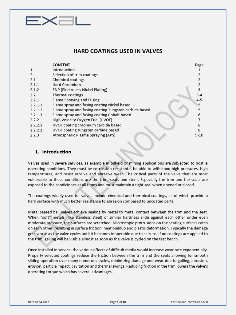 Hard Coating Used in Valves | PDF | Stainless Steel | Physical Chemistry