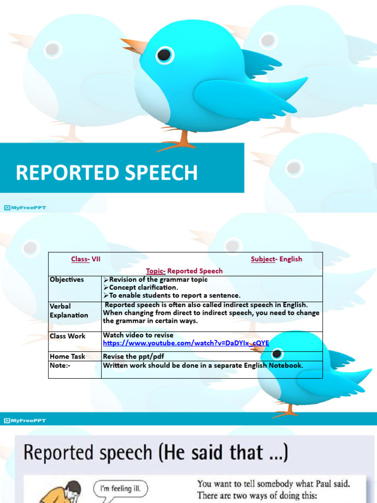 Class 7, Reported Speech | PDF