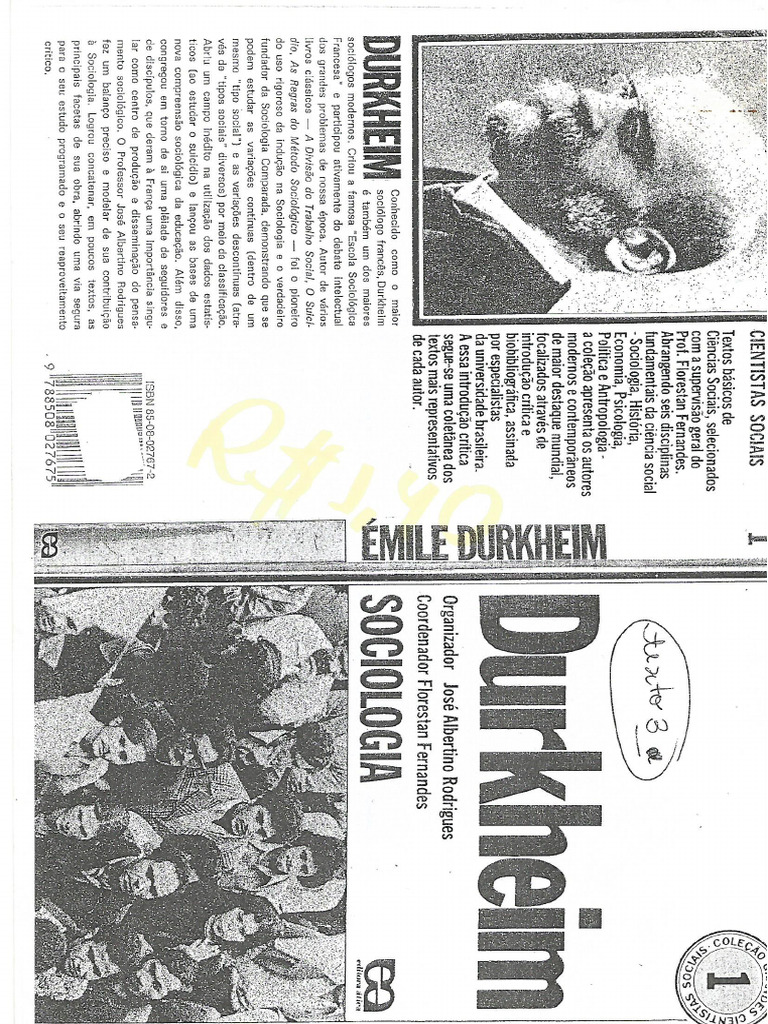 Texto Selecionado de Durkheim | PDF Texto Selecionado de Durkheim | PDF