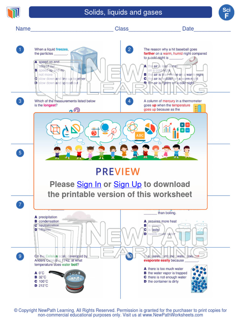 Worksheet-Science-Grade-6-Solids-Liquids-And-Gases-2-2 Worksheet-Test 4 ...