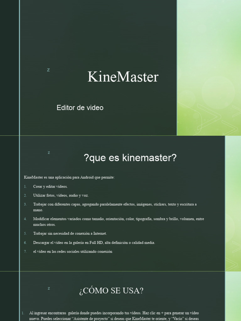 Presentacion Kinemaster | PDF | Vídeo | Internet