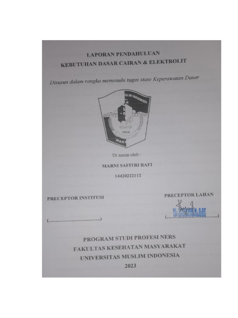 LP KDM Cairan Dan Elektrolit | PDF