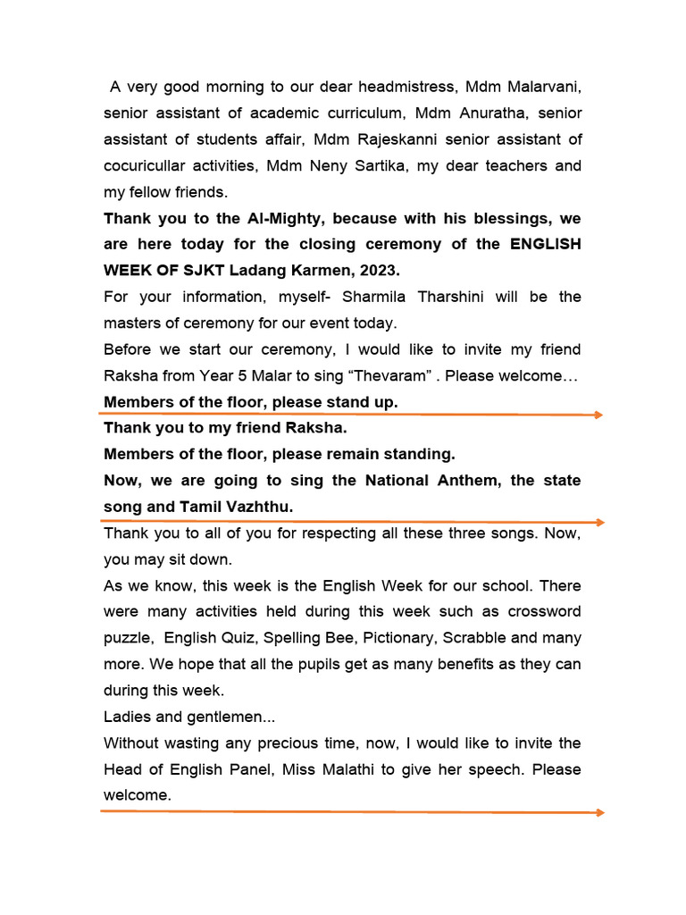 Emcee Script For 2023 | PDF