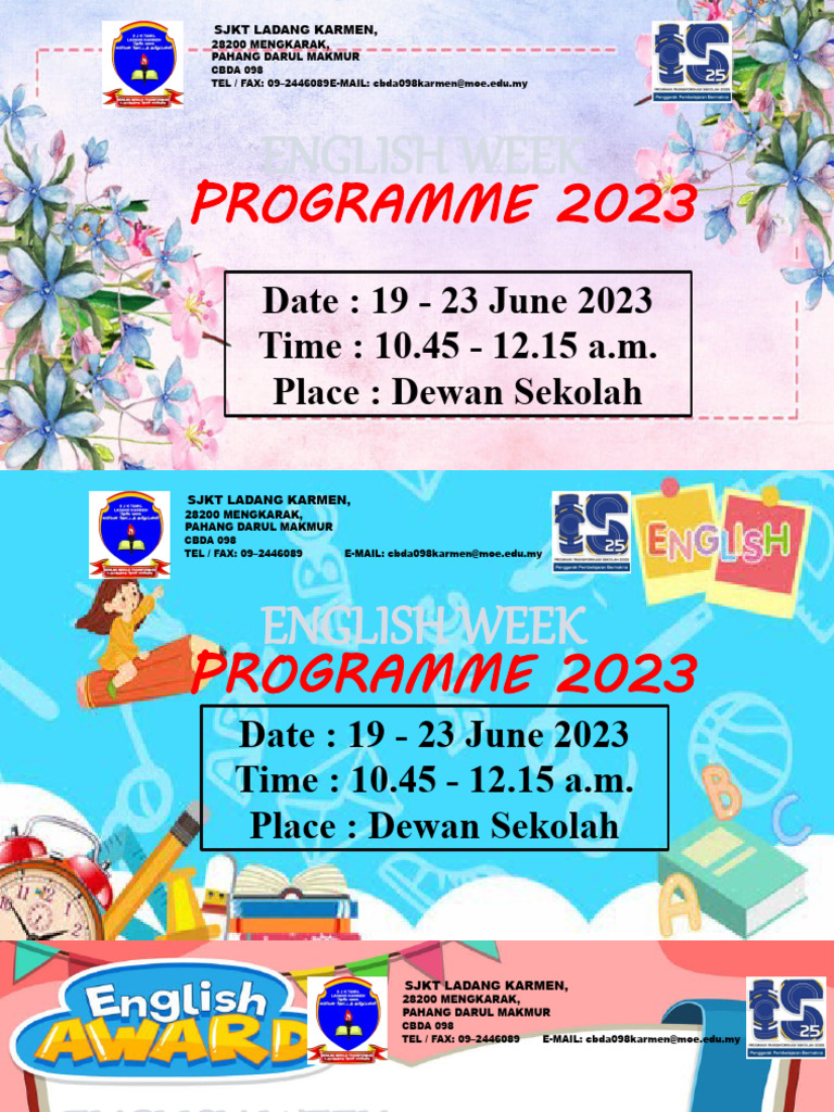 English Week 2023 at SJKT Ladang Karmen | PDF