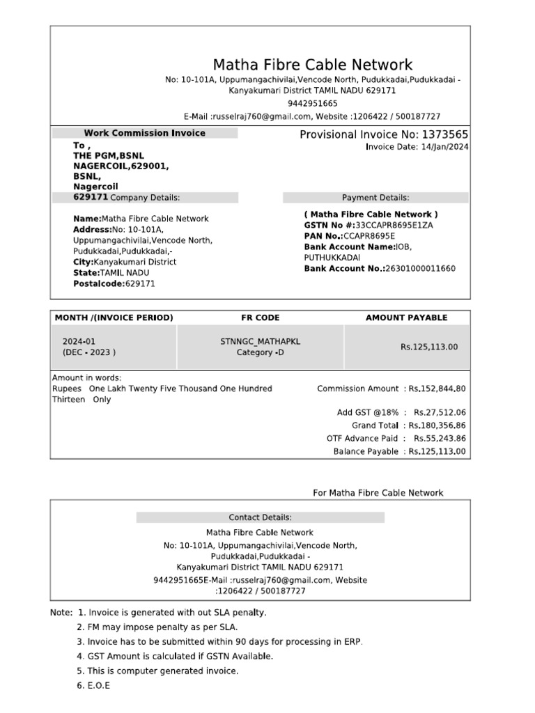 Jan To Dec Bill | PDF