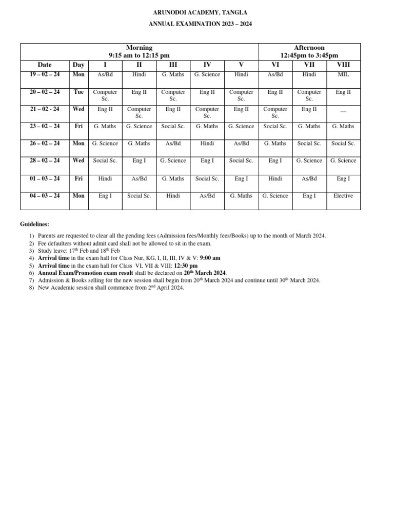 Annual Routine | PDF