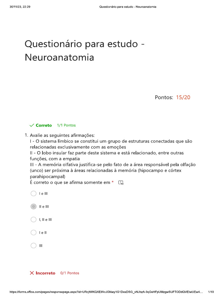 Questoes Neuro 2 | PDF