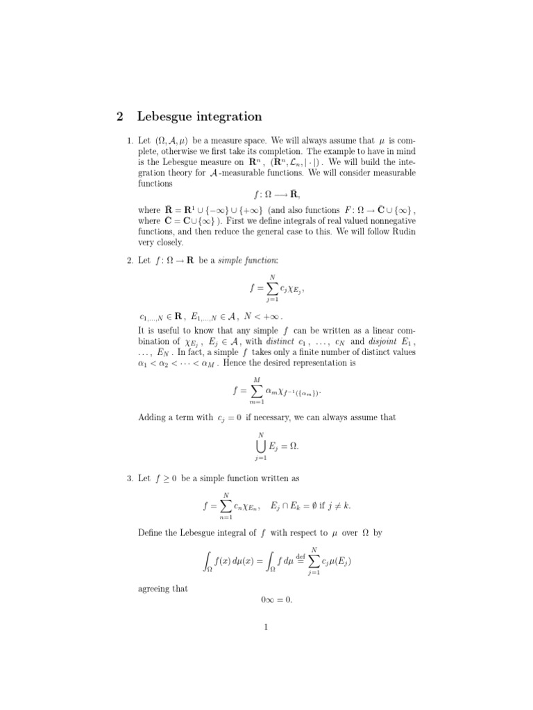 Real Analysis II | PDF | Measure (Mathematics) | Lebesgue Integration