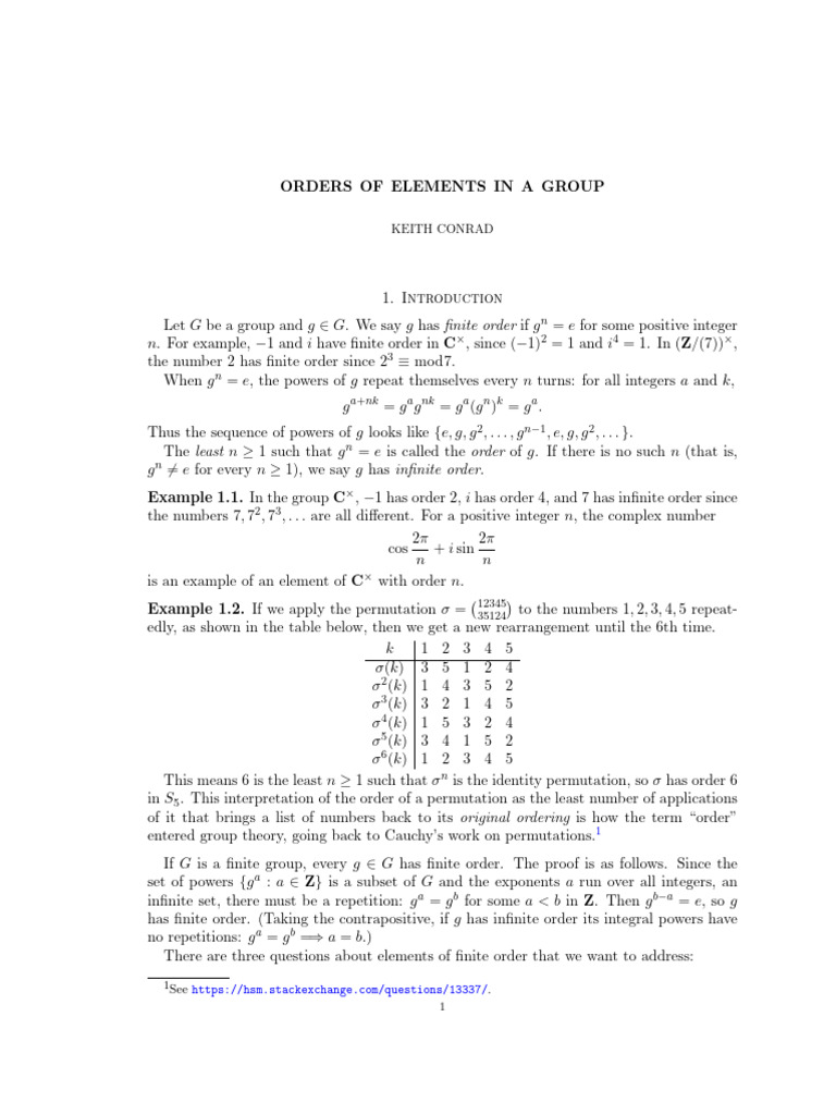 Order | PDF | Permutation | Number Theory