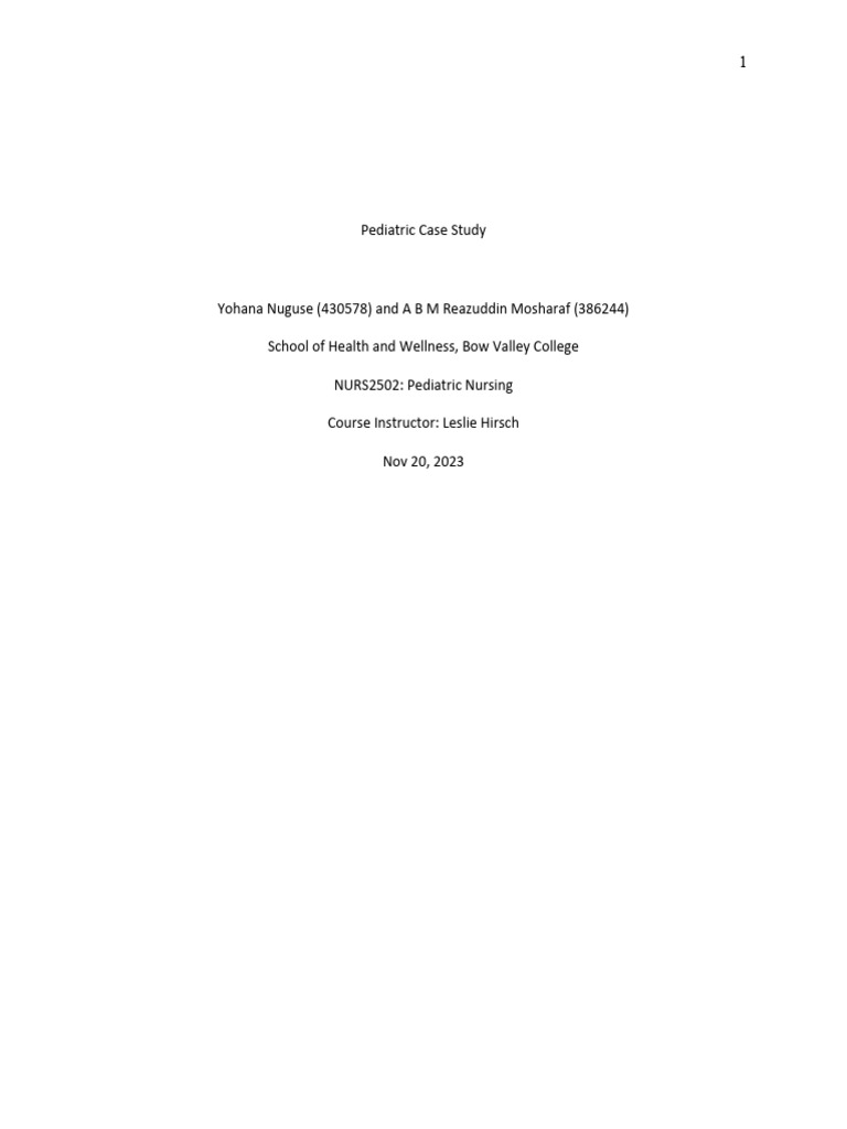 Ped Assignment | PDF | Dehydration | Diarrhea