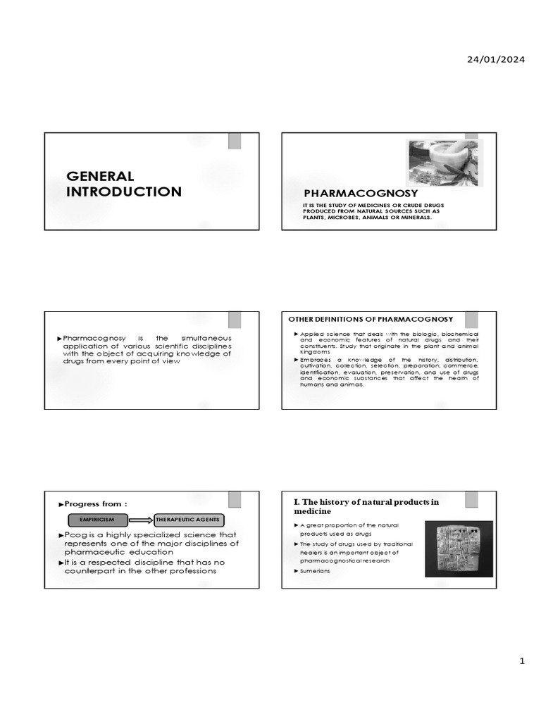 pcog-gen-intro | PDF | Medicinal Plants | Pharmacology
