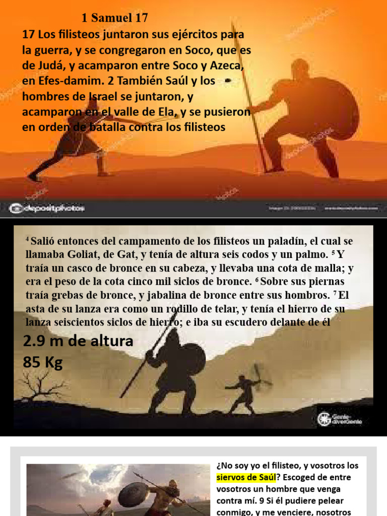 David vence a Goliat con honda y piedra | PDF
