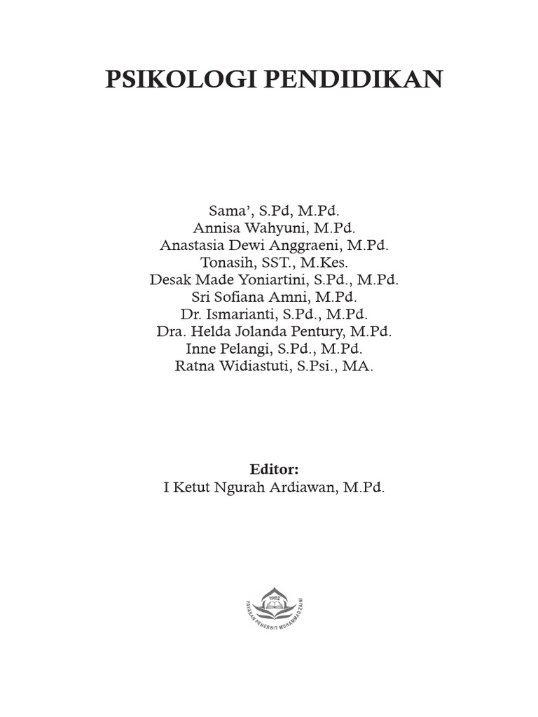 BUKU AJAR Psikologi Pendidikan | PDF