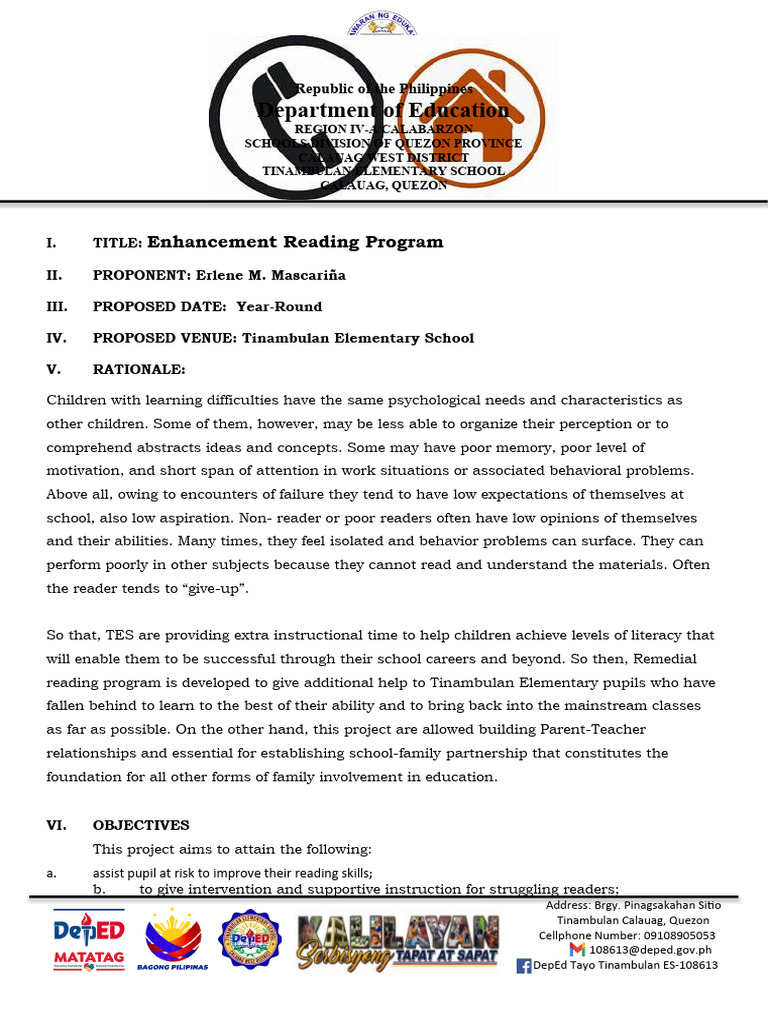 Reading Program | PDF | Behavior Modification | Human Communication