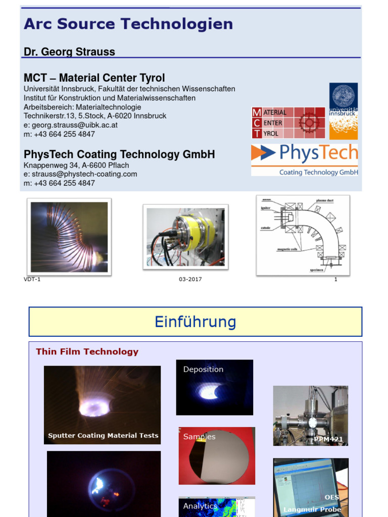 PT 9 Arc Source Deposition | PDF | Electric Arc | Sputtering