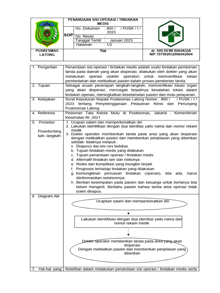 Sop Penandaan Sisi Operasi Tindakan Medis | PDF