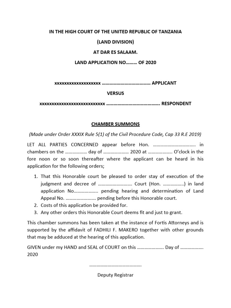 Sample Application For Stay of Execution | PDF | Government ...