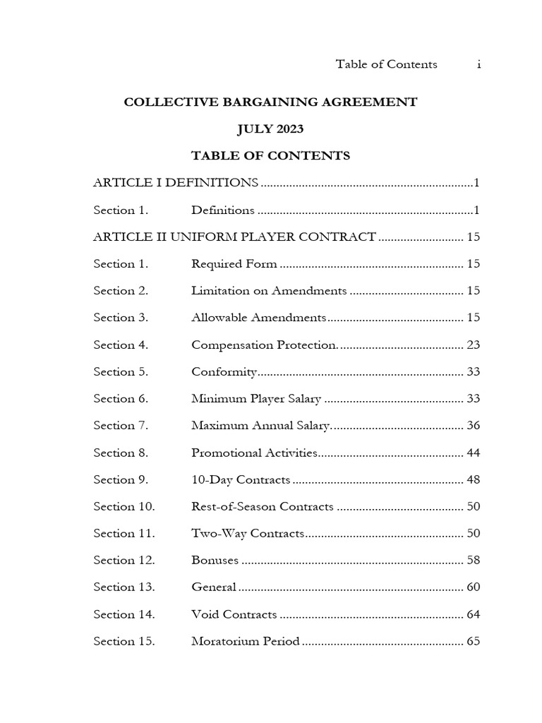 July 2023 Collective Bargaining Agreement | PDF