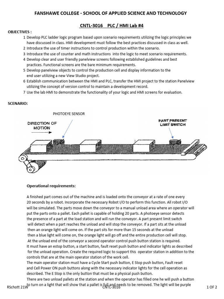 PLC - HMI Lab #4 22W1 | PDF | Programmable Logic Controller | User Interface