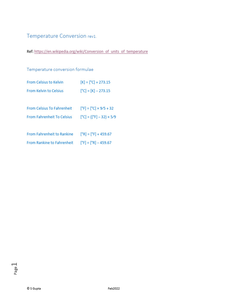 Temperature Conversion Formulas Examples Pdf Fahrenheit Applied