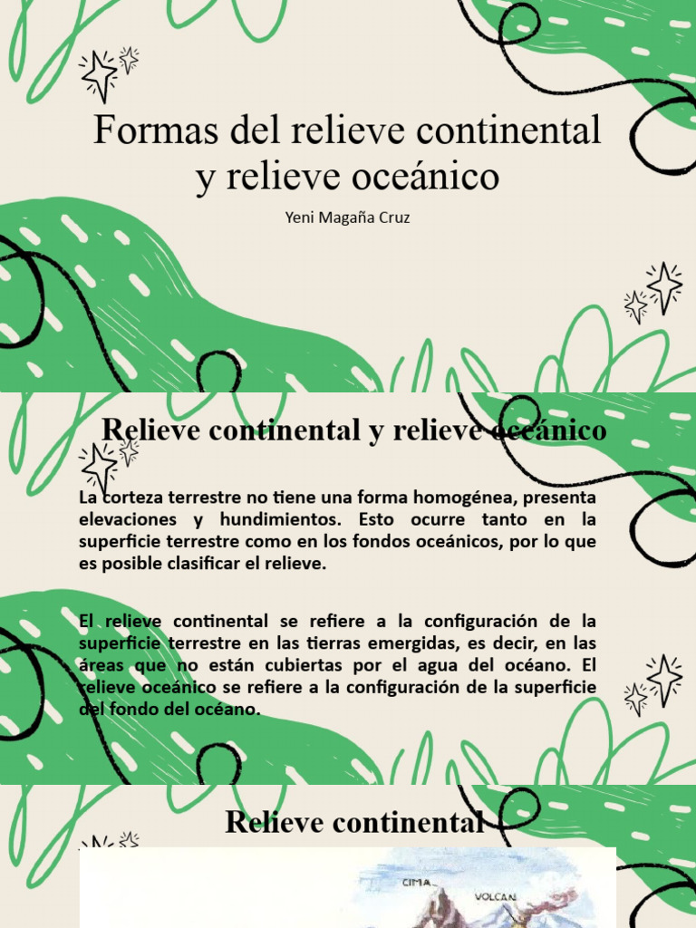 Formas Del Relieve Continental y Relieve Oceánico | PDF