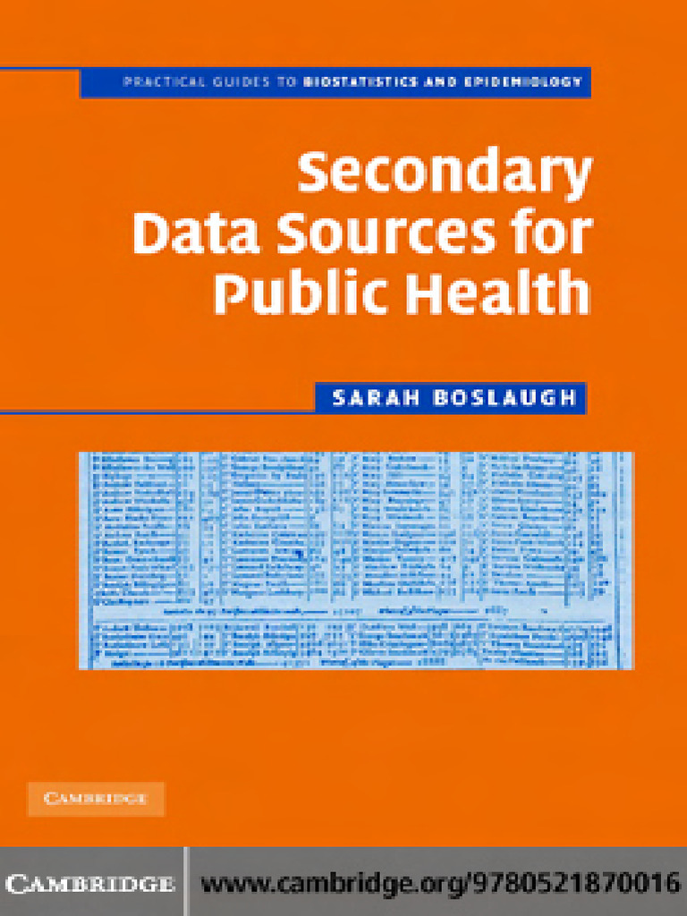 Sarah Boslaugh - Secondary Data Sources For Public Health - A Practical ... Sarah Boslaugh - Secondary Data Sources For Public Health - A Practical ...