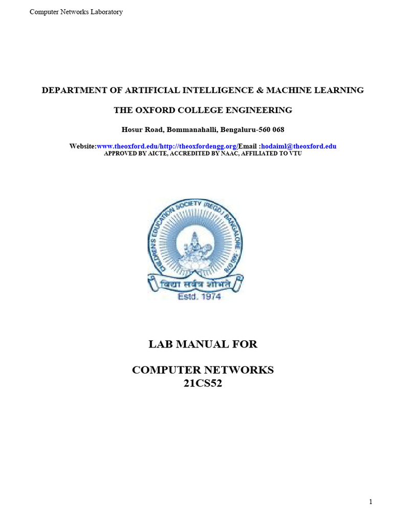 Computer Networks Lab Manual-1 | PDF | Wireless Lan | Engineering