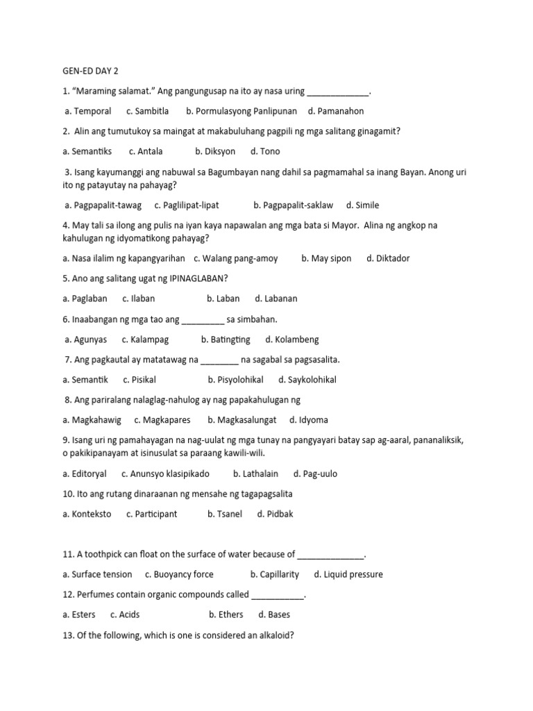 Gen Ed Day2 | PDF