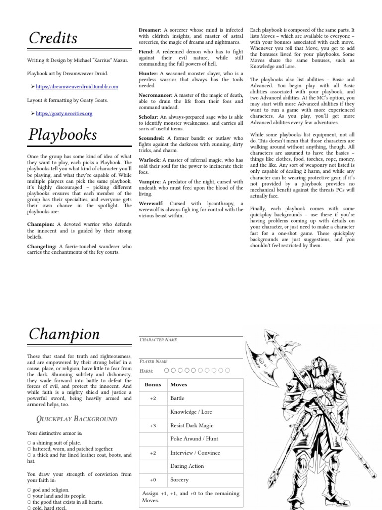 Beneath Cursed Moon Playbooks v01 | PDF | Necromancy | Witchcraft
