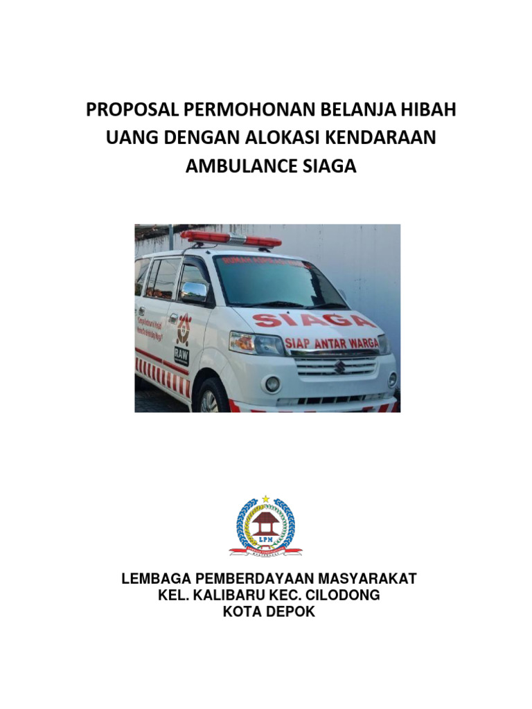 Proposal LPM Ambulance Kalibaru | PDF