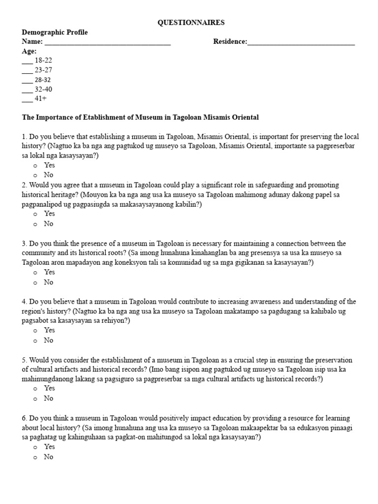 QUESTIONNAIRES | PDF